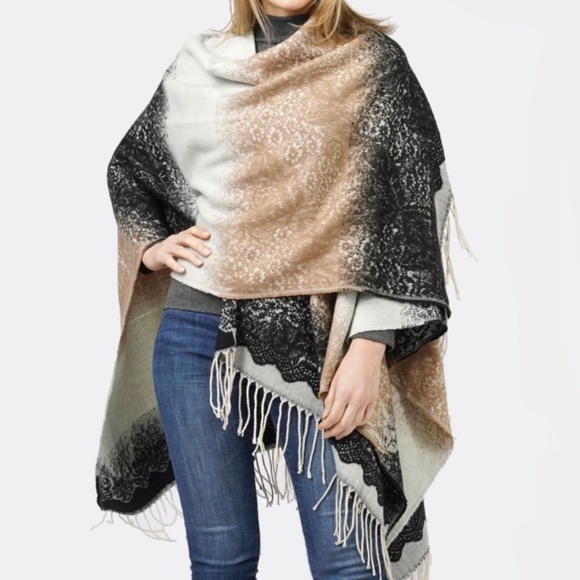 Accessories | Taupe Ombre Cape | Poshmark